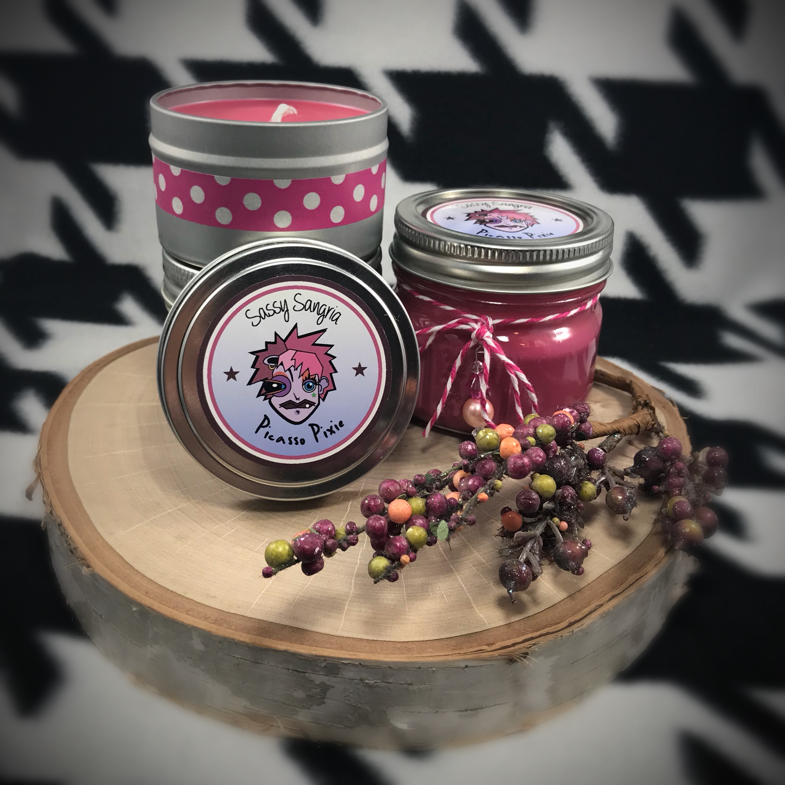 Sassy Sangria Scented Soy Candle - Picasso Pixie